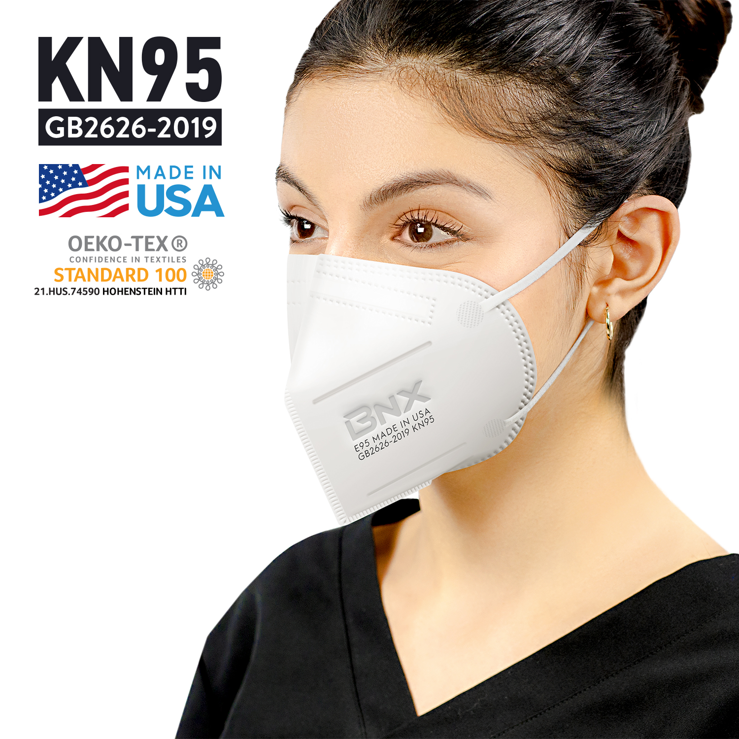 BNX KN95 Mask (E95), Made in USA KN95 Face Mask - BNX Converting LLC.