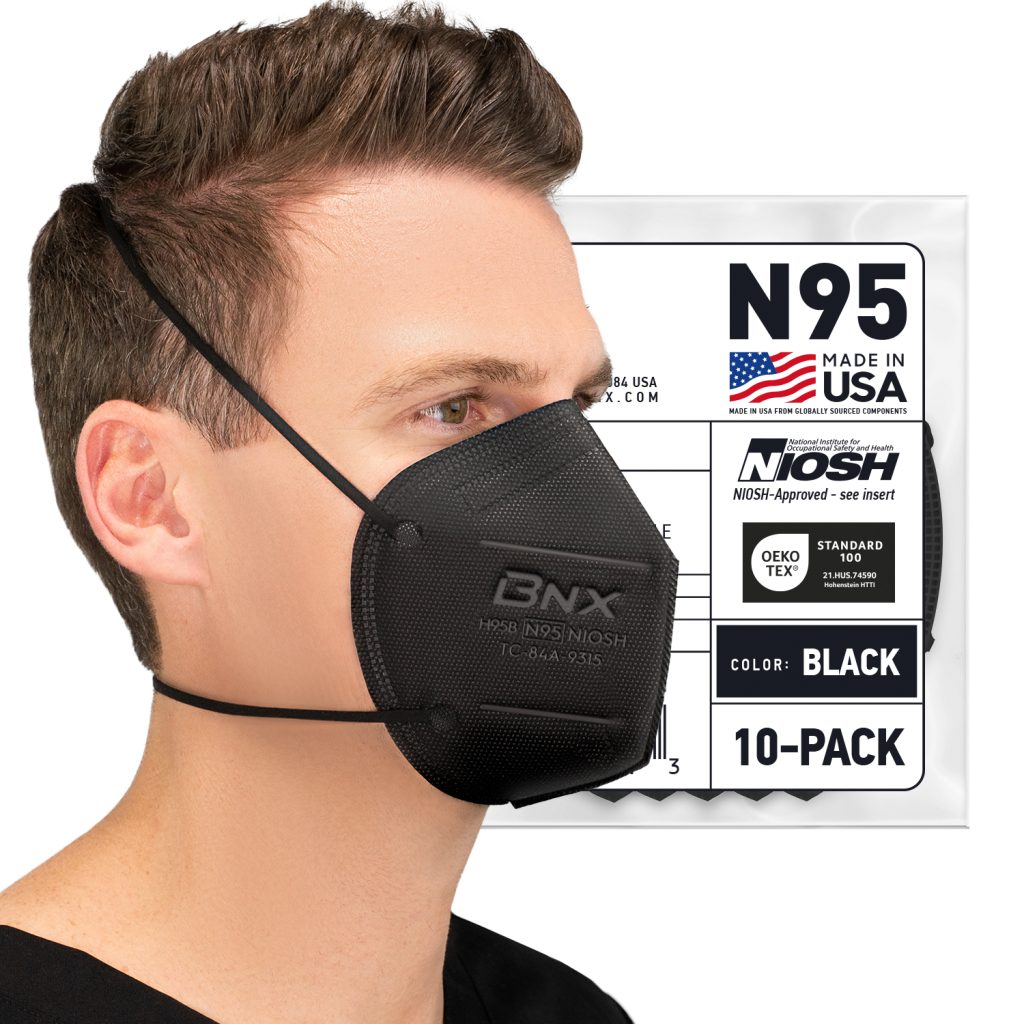 BNX N95 Mask Respirator (NIOSH) (Model: H95B), Black Made in USA - BNX ...