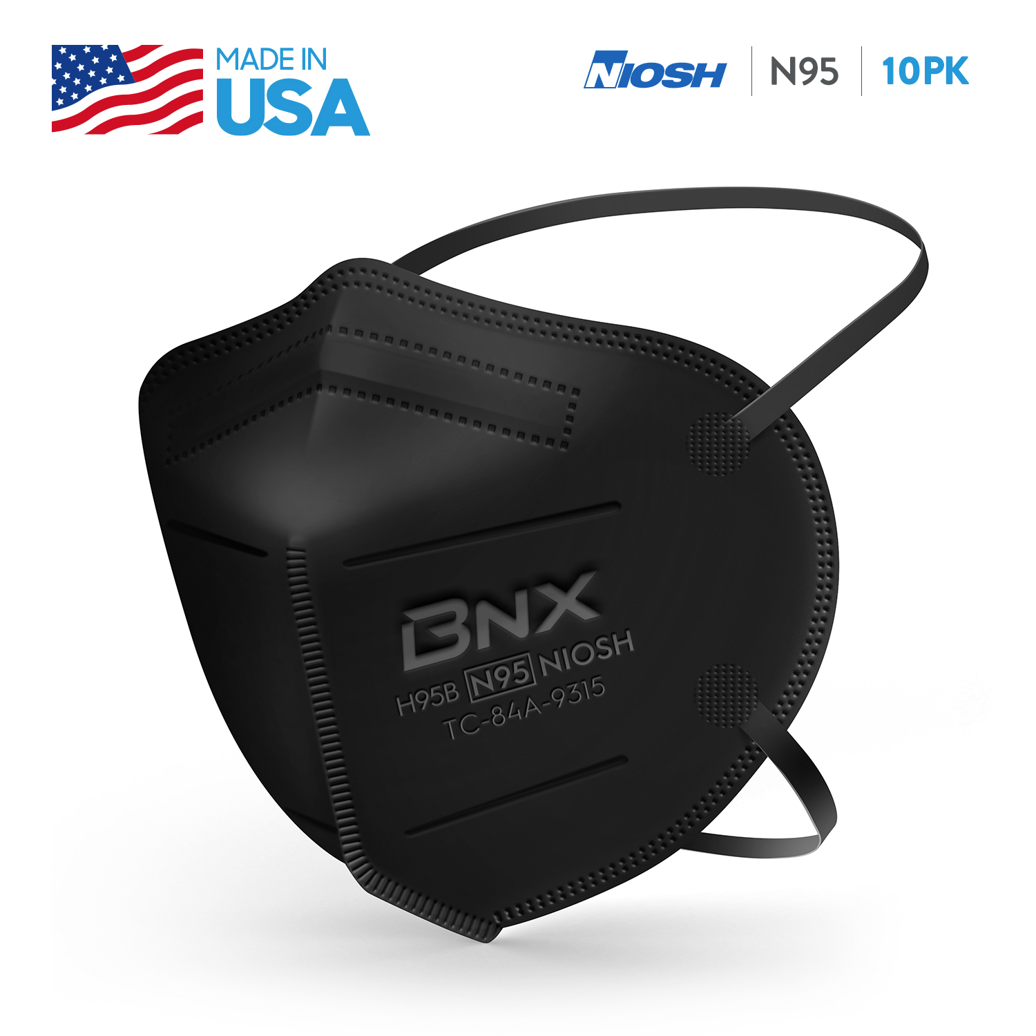 BNX N95 Mask Respirator (NIOSH) (Model: H95B), Black Made in USA - BNX ...