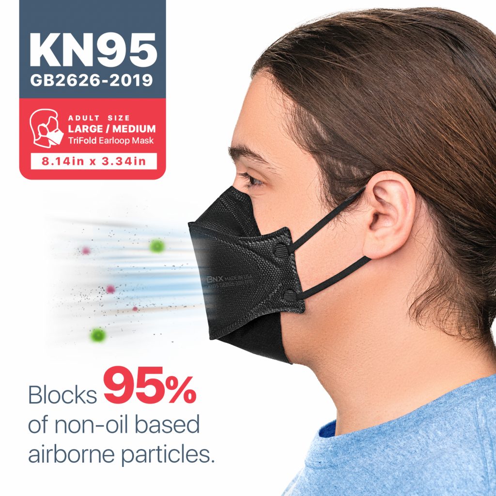 BNX 20-Pack KN95 Face Masks, Disposable Particulate KN95 Mask Made in ...